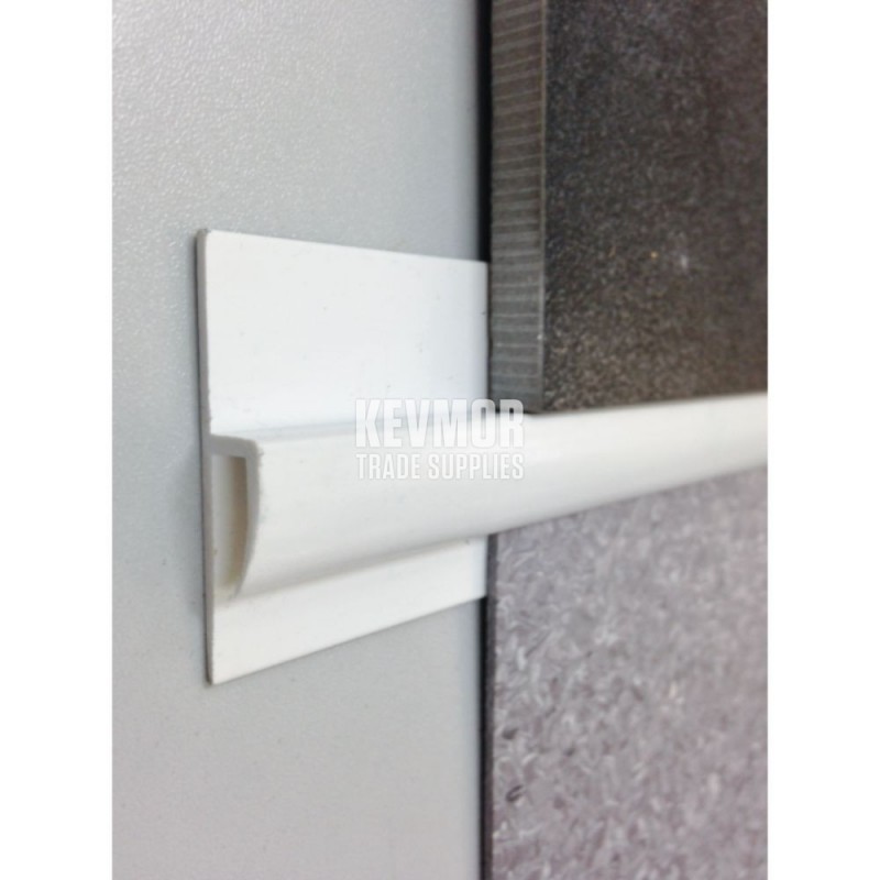 White PVC Vinyl Transition Trim - Wall Tile to Vinyl | Kevmor Trade ...