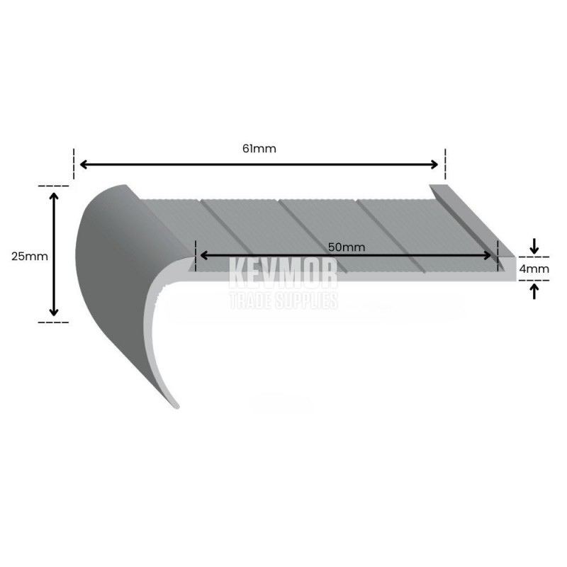 SFS223 - Bullnose Stair Nosing Aluminium | Kevmor Trade Supplies