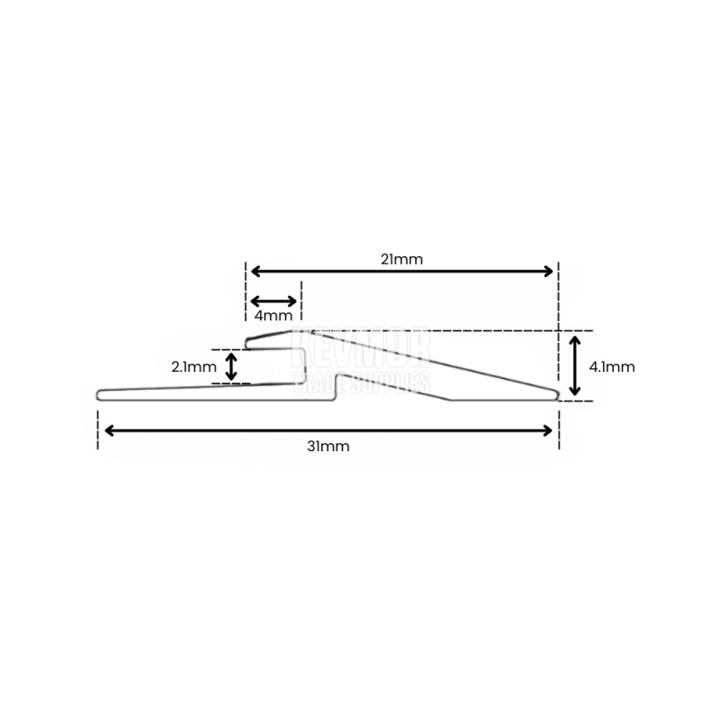 VTR33.020 2mm Vinyl End Transition Ramp Black | Kevmor Trade Supplies