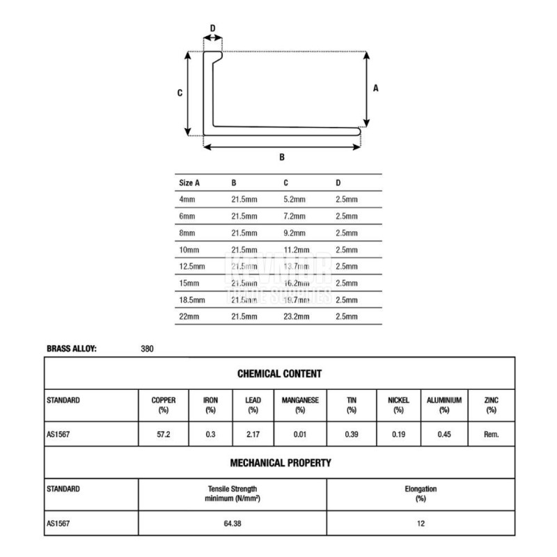 PMB3.10 Brass 10mm Ceramic Angle Tile Trim | Kevmor Trade Supplies