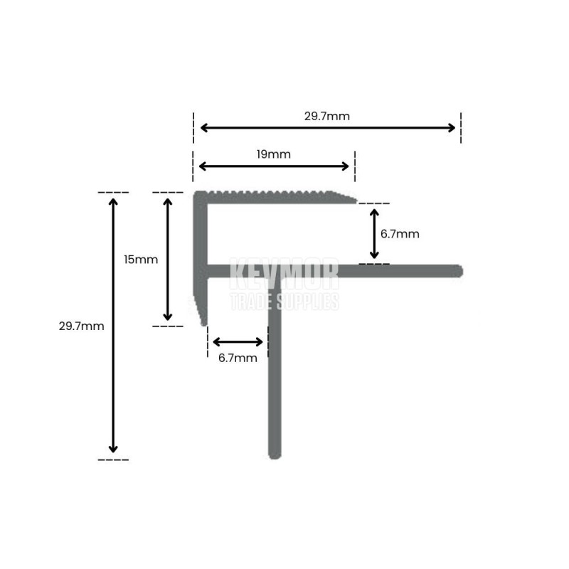 Hybrid Stair Nosing 6.5mm x 3.3m Matt Bronze | Kevmor Trade Supplies