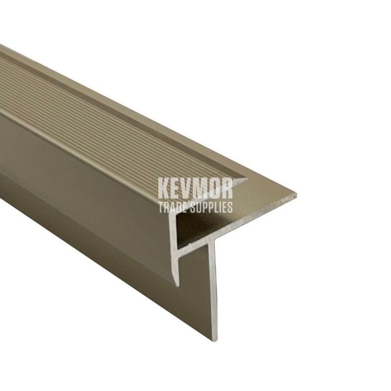 Hybrid Stair Nosing 6.5mm x 3.3m Matt Champagne | Kevmor Trade Supplies